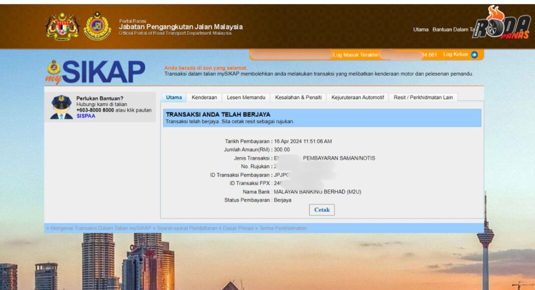 Cara Bayar Saman AES Secara Online, Tidak Perlu Ke Kaunter JPJ